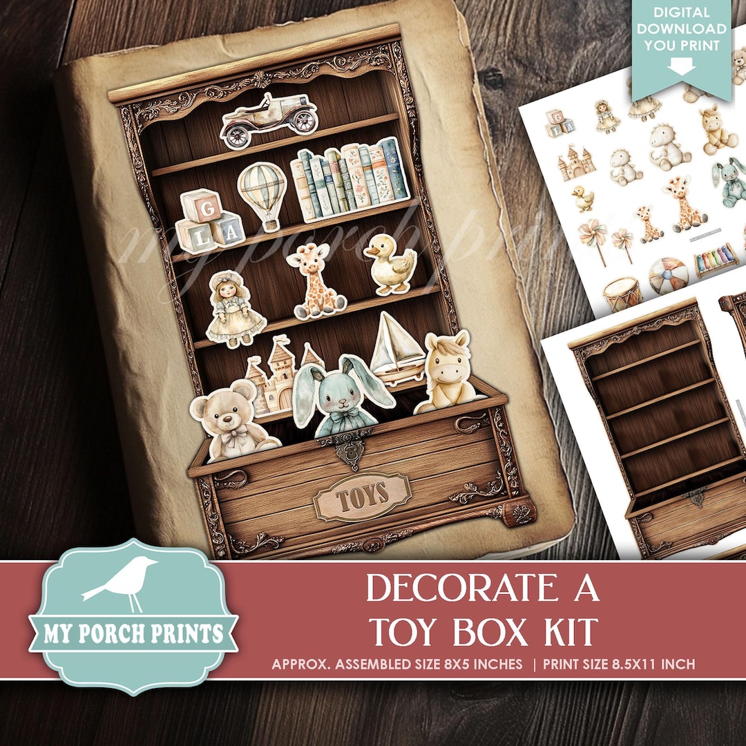 Decorate a Toy Box Kit, Kids, Craft, Toys, Books, Project, Cricut, Junk ...