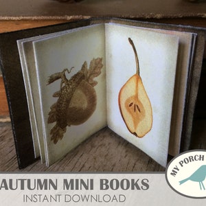 Autumn Mini Books, Fall, Mini Album, Necklace, Scrapbook, Printable ...