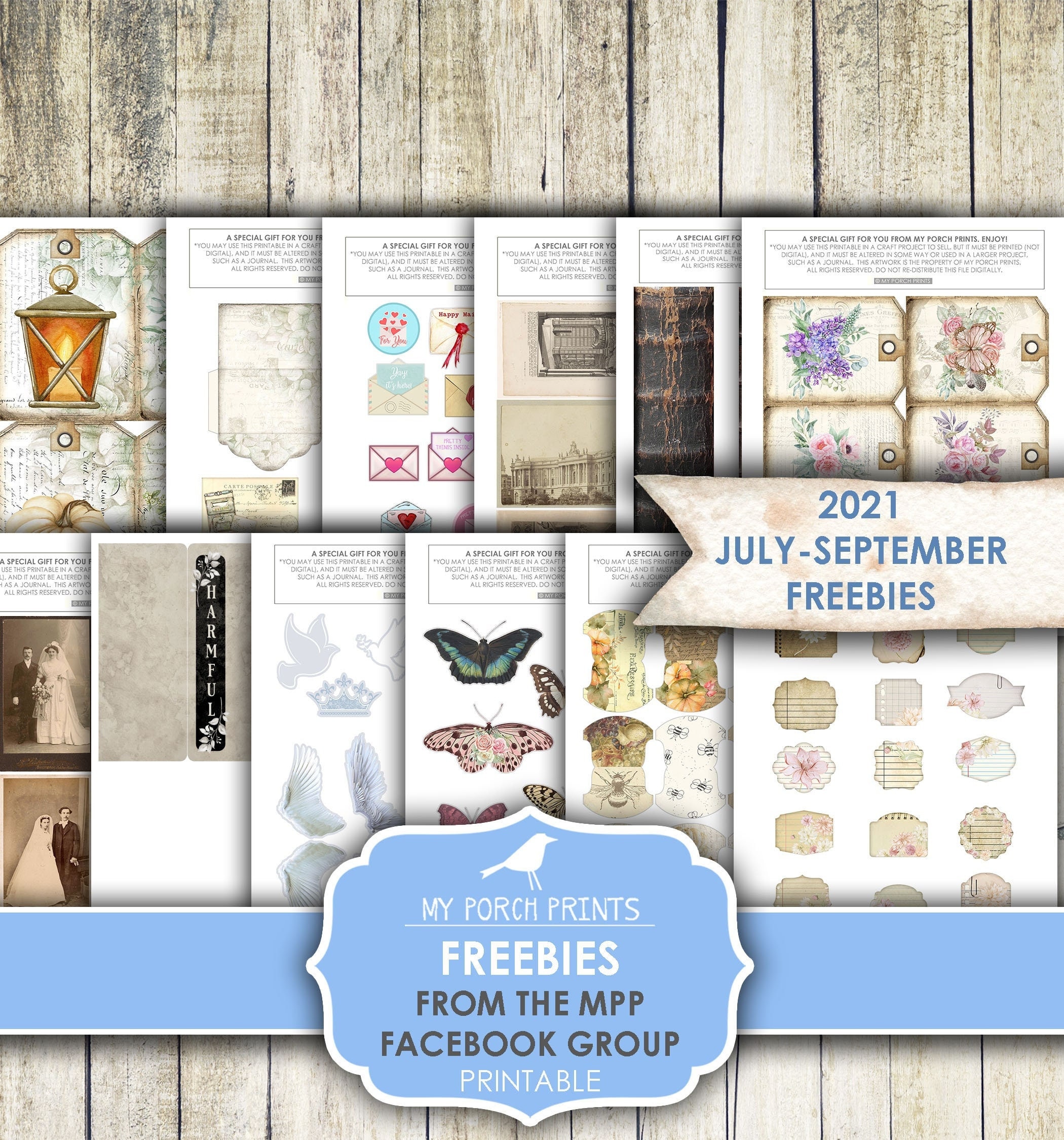 Junk Journal Freebies From 2021 July-september Facebook - Etsy