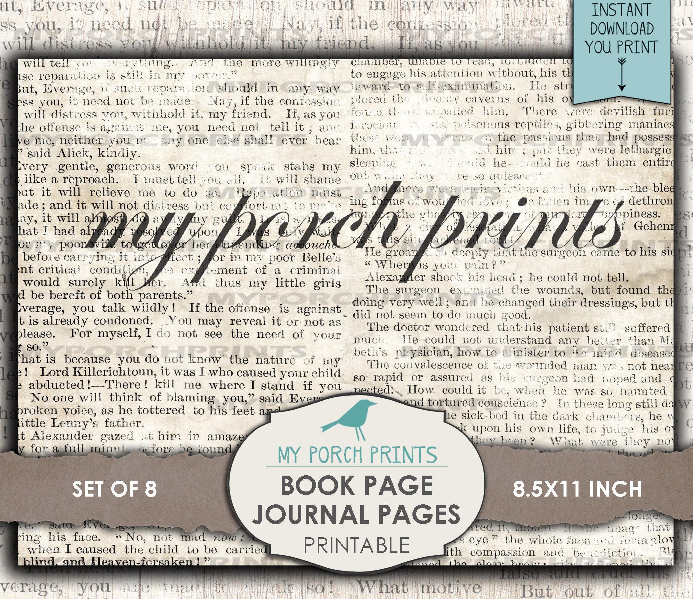 Junk Journal, Book Pages, Journal Pages, Printable, Paper, Coffee ...