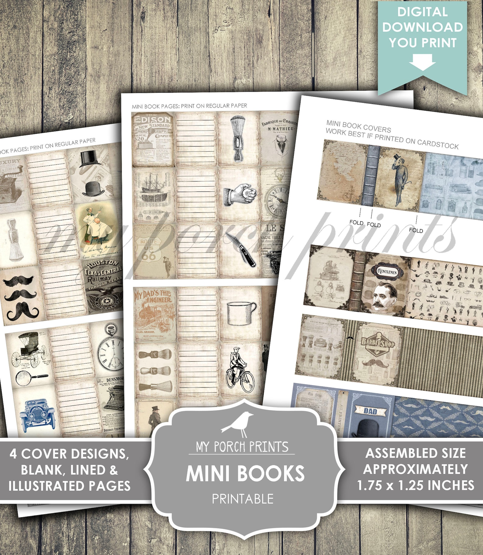 Mini Books Gentlemen Junk Journal Man Masculine - Etsy