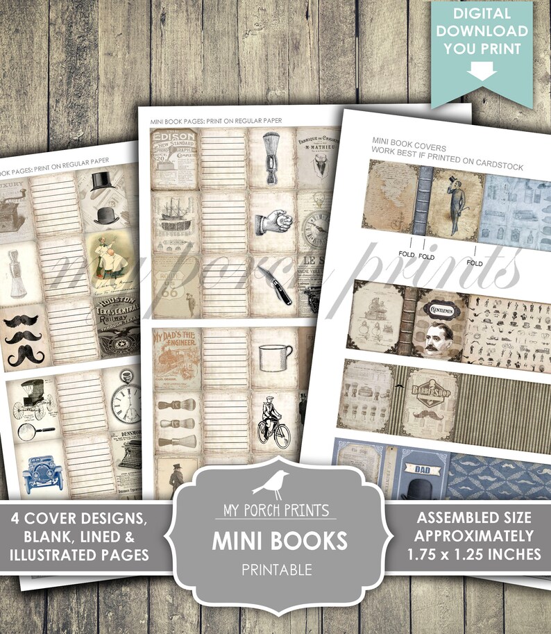 Mini Books Gentlemen Junk Journal Man Masculine - Etsy