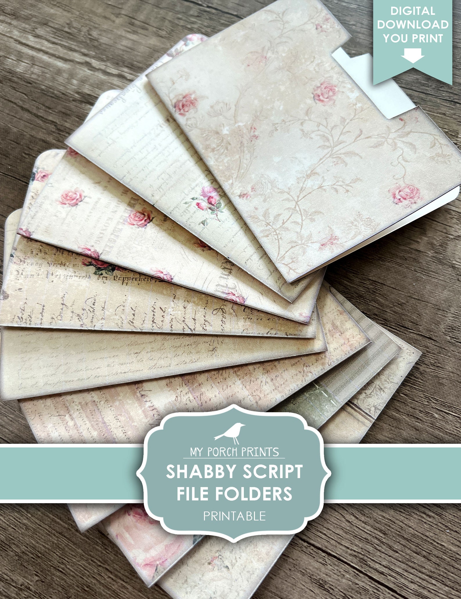 Junk Journal, File, Folders, Shabby, Script, Ephemera, Kit, Vintage ...