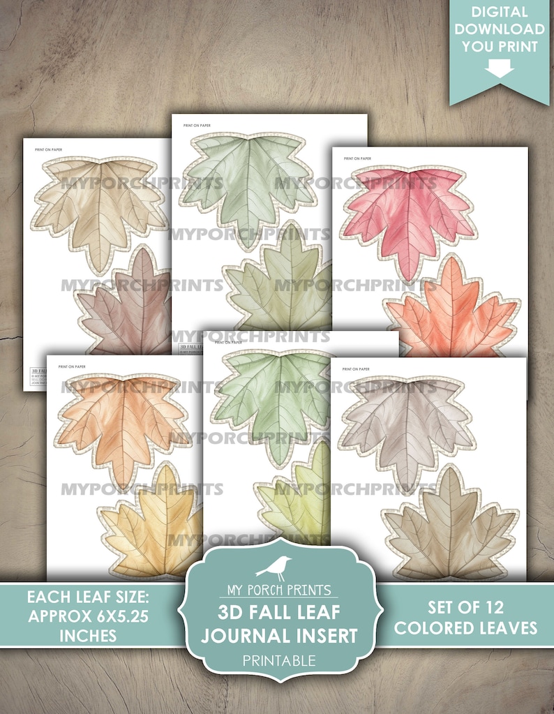 Junk Journal, 3D, Insert, Fall, Leaf, Leaves, Tree, Kit, Autumn, Forest ...