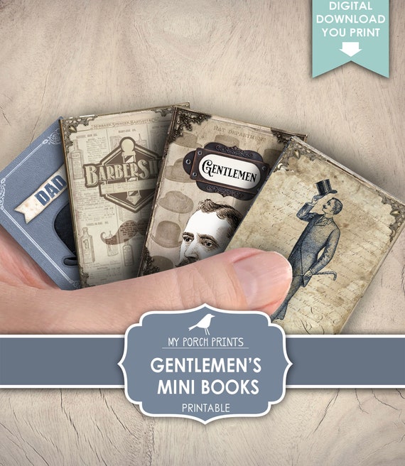 Mini Books Gentlemen Junk Journal Man Masculine - Etsy