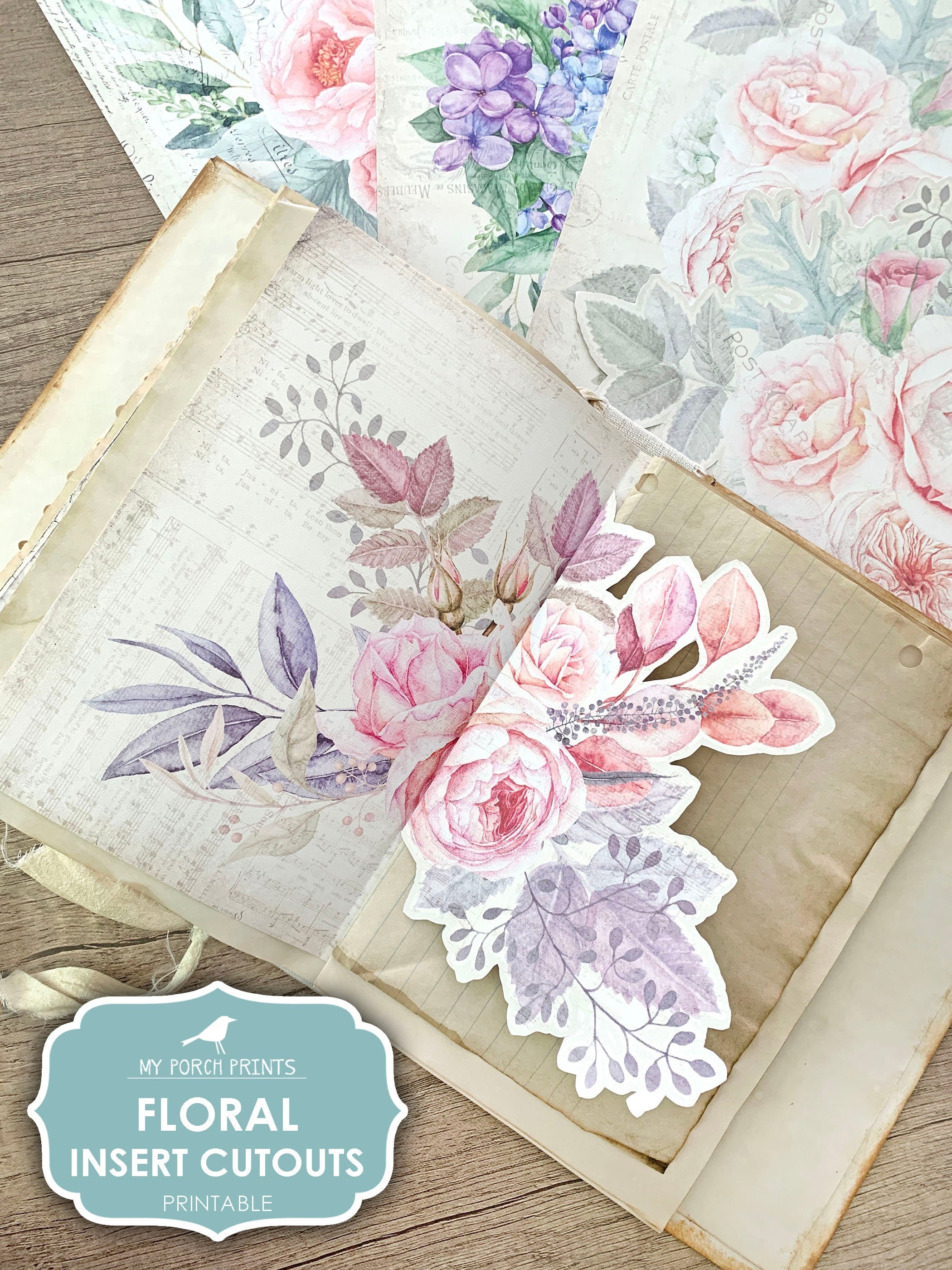Junk Journal Floral Insert Cutouts Flowers Junk Journal - Etsy