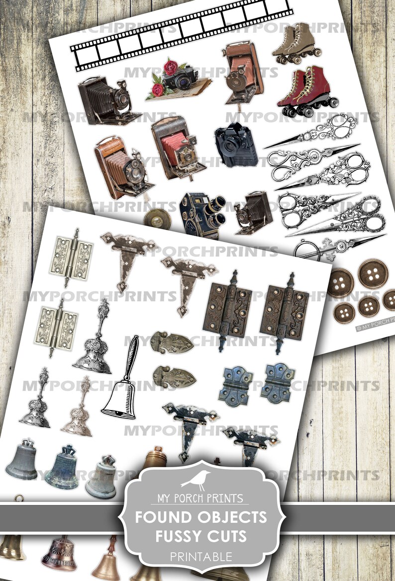 Junk Journal Ephemera, Fussy Cut, Found Object, Clock, Key, Antique ...