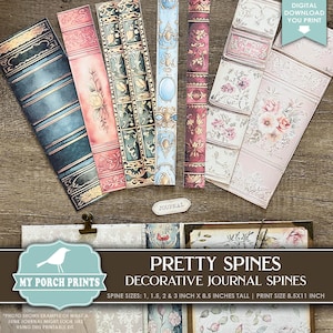 Pretty Spines for a Junk Journal, Book, Spine, Cover, Decorative ...