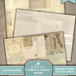 Junk Journal, Papers, Scripts and Scraps, Script, Neutral, Masculine ...