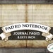 Faded Notebook, Junk Journal, Pages, Paper, 8.5x11 Inch, Book, Grunge ...
