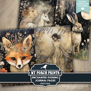 Enchanted Evening JOURNAL PAGES, Junk Journal, Moon, Magic, Fairy Tale ...