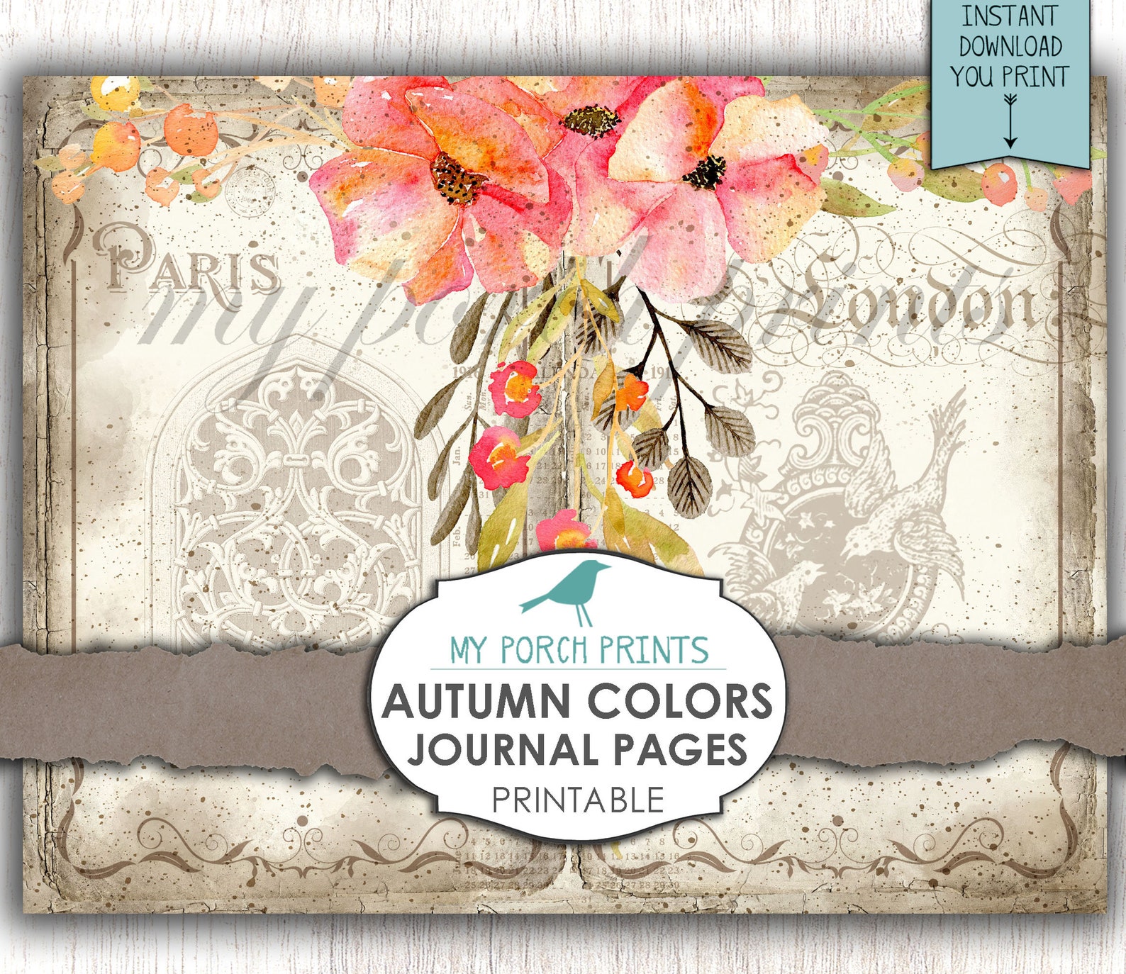Autumn Colors Fall Journal Pages Junk Journal Kit Papers - Etsy