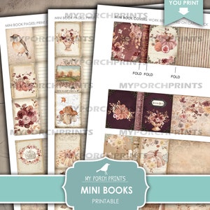 Mini Books, Autumn, Blush, Vintage, Miniature, Fall, Book, Apple ...