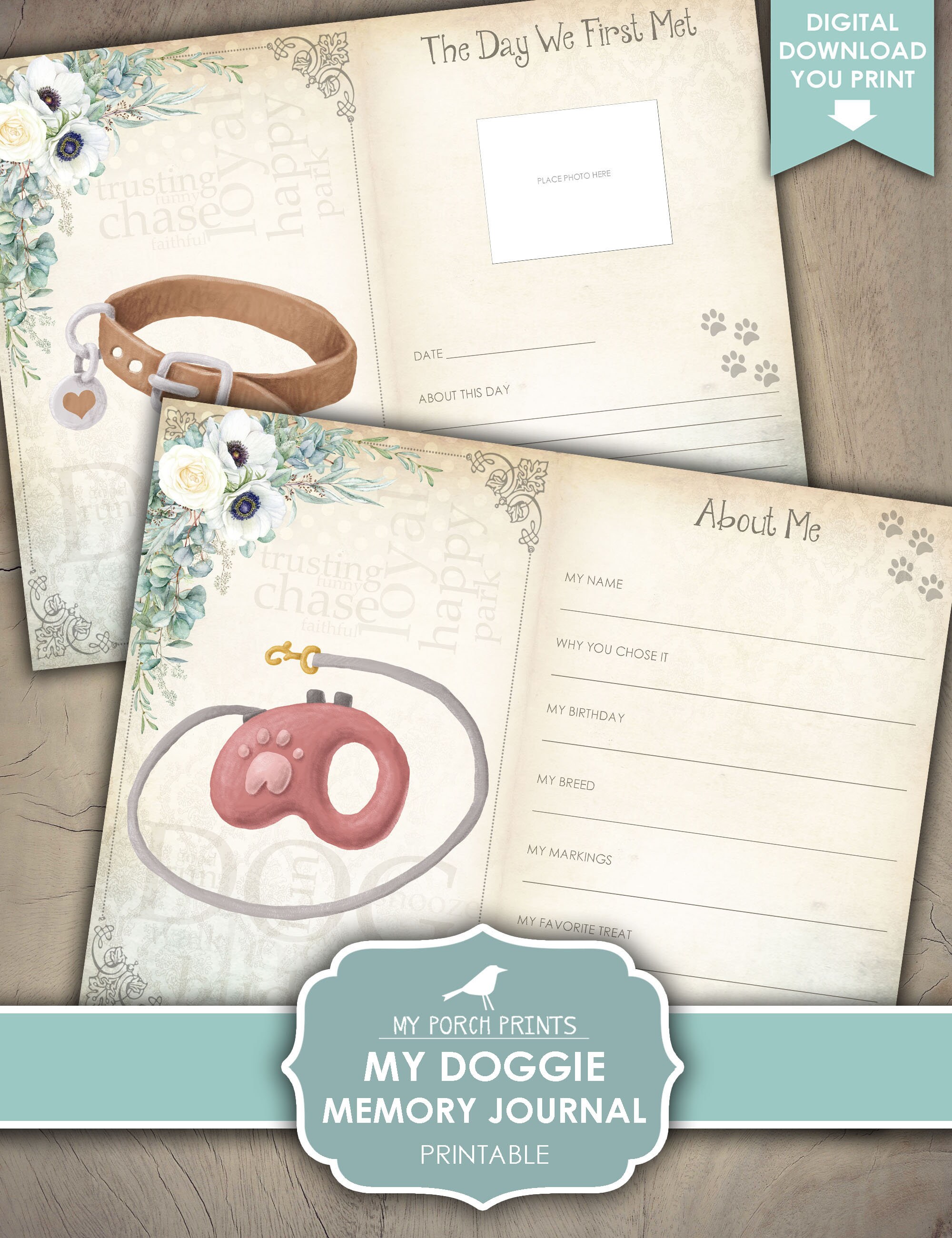 Junk Journal Dog Memory Pet My Doggie Grief Loss - Etsy