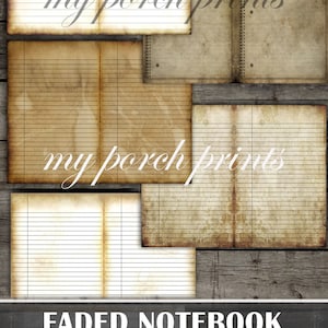 Faded Notebook, Junk Journal, Pages, Paper, 8.5x11 Inch, Book, Grunge ...