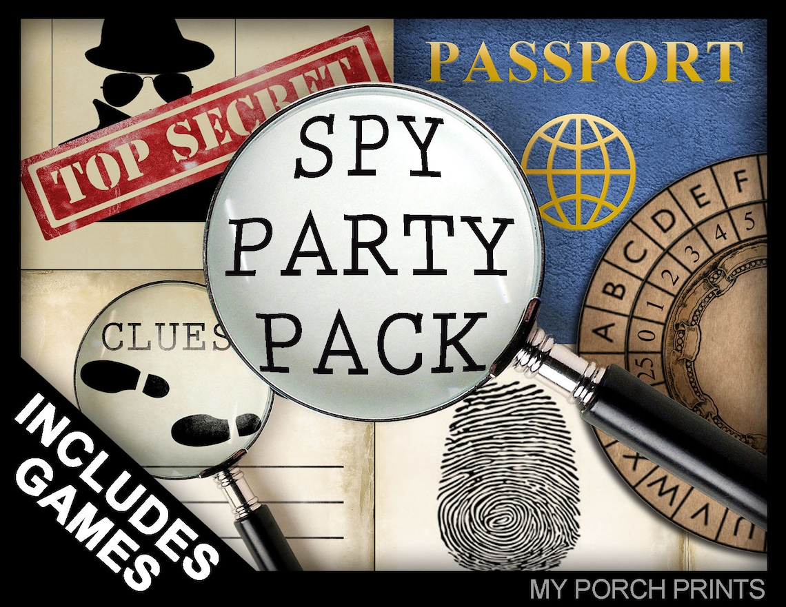 Spy Party Pack Spy Party Printable Spy Birthday Party - Etsy Australia
