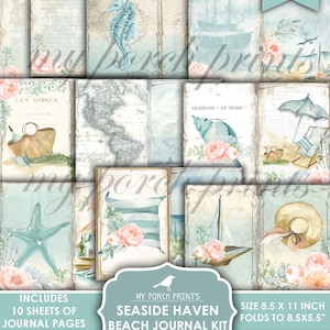 Junk Journal, Kit, Seaside, Haven, Beach, Vacation, Hawaii, Coast, Blue ...