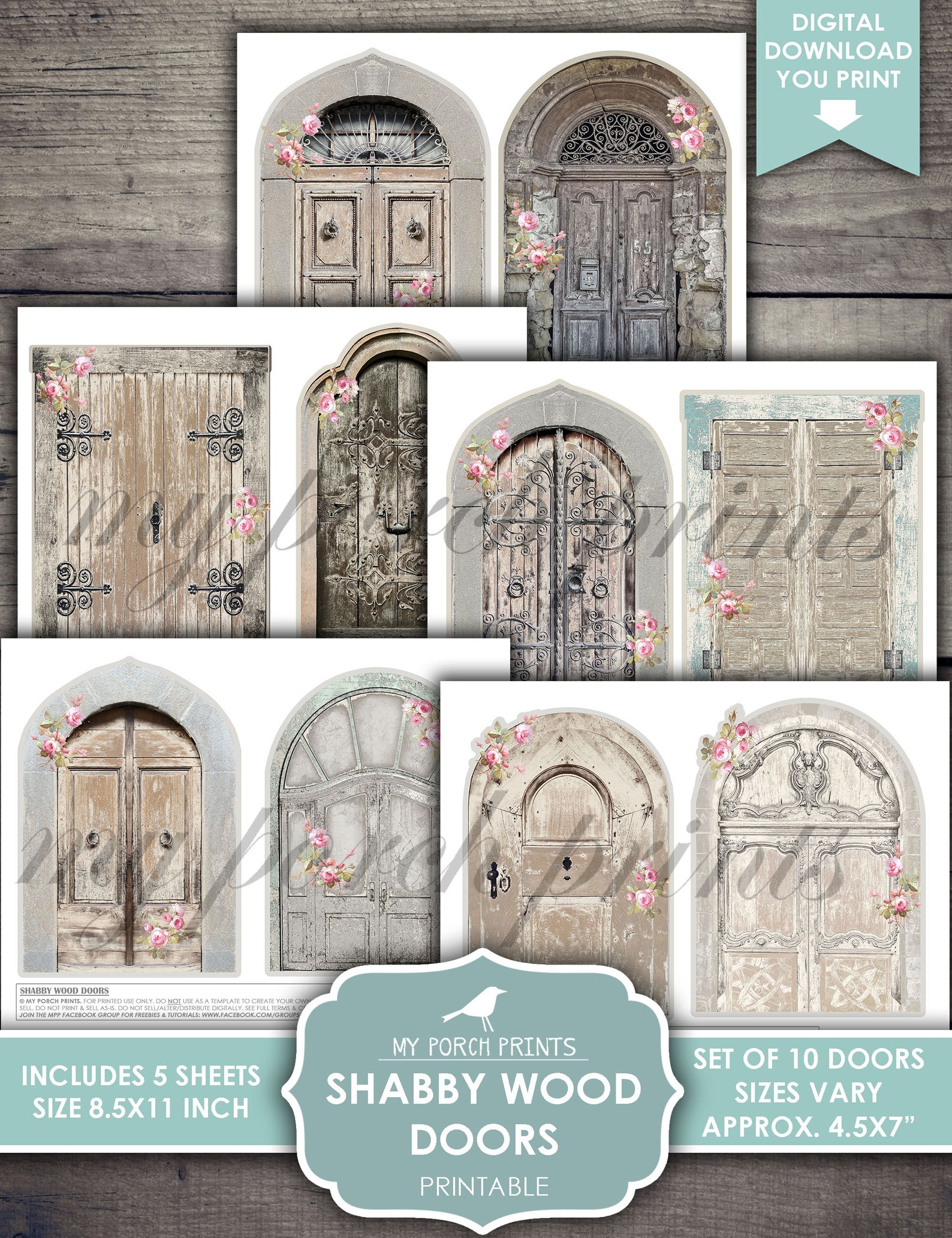 Shabby Doors Wood Junk Journal Door Open Gift Card - Etsy
