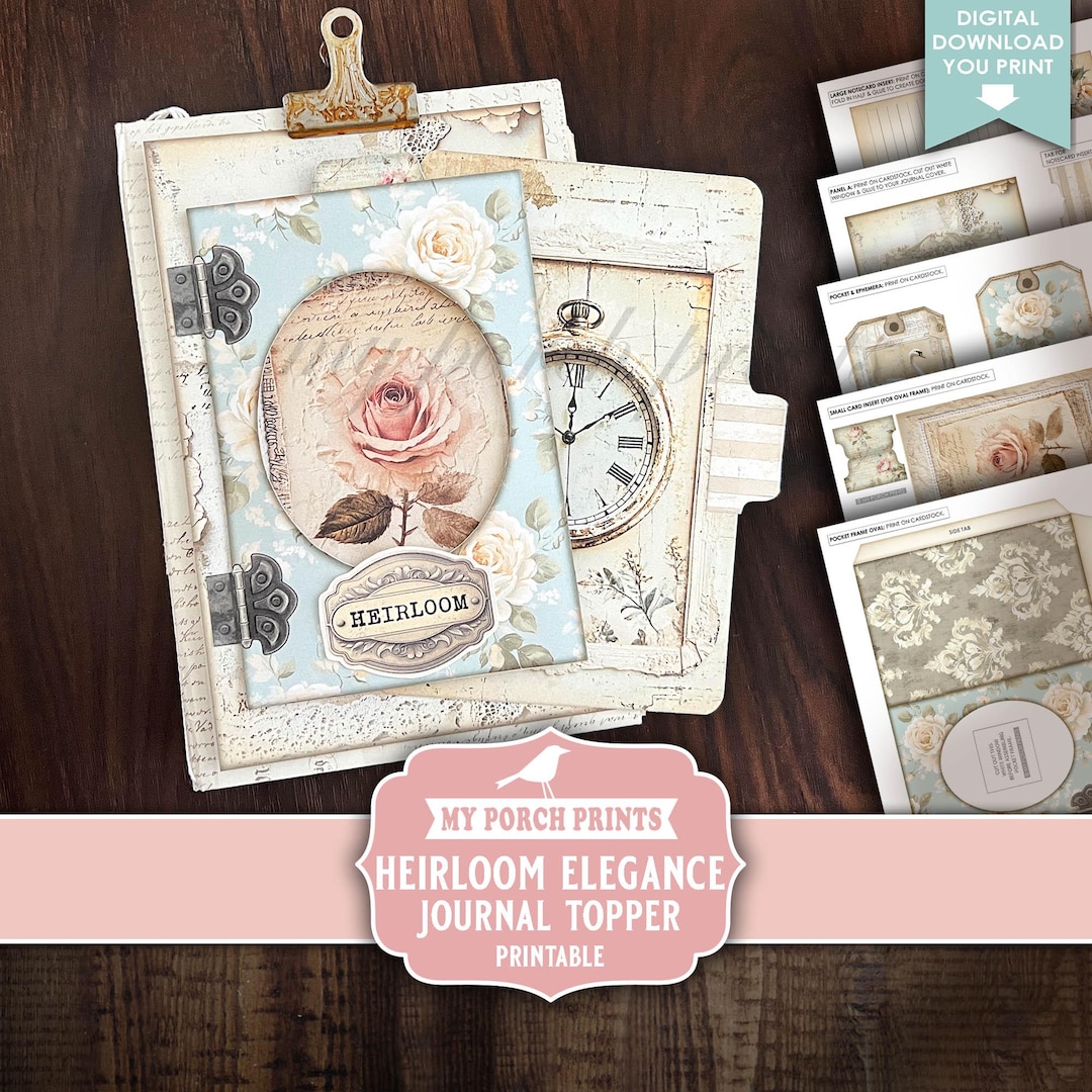 Heirloom Elegance Junk Journal TOPPER Kit, Folio, Vintage, Cover ...