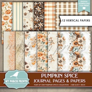 Pumpkin Spice Junk Journal PAGES & PAPERS, Kit, Fall, Autumn, Vintage ...