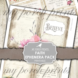 Junk Journal, Faith, Ephemera Pack, Prayer Journal, Kit, Christian ...