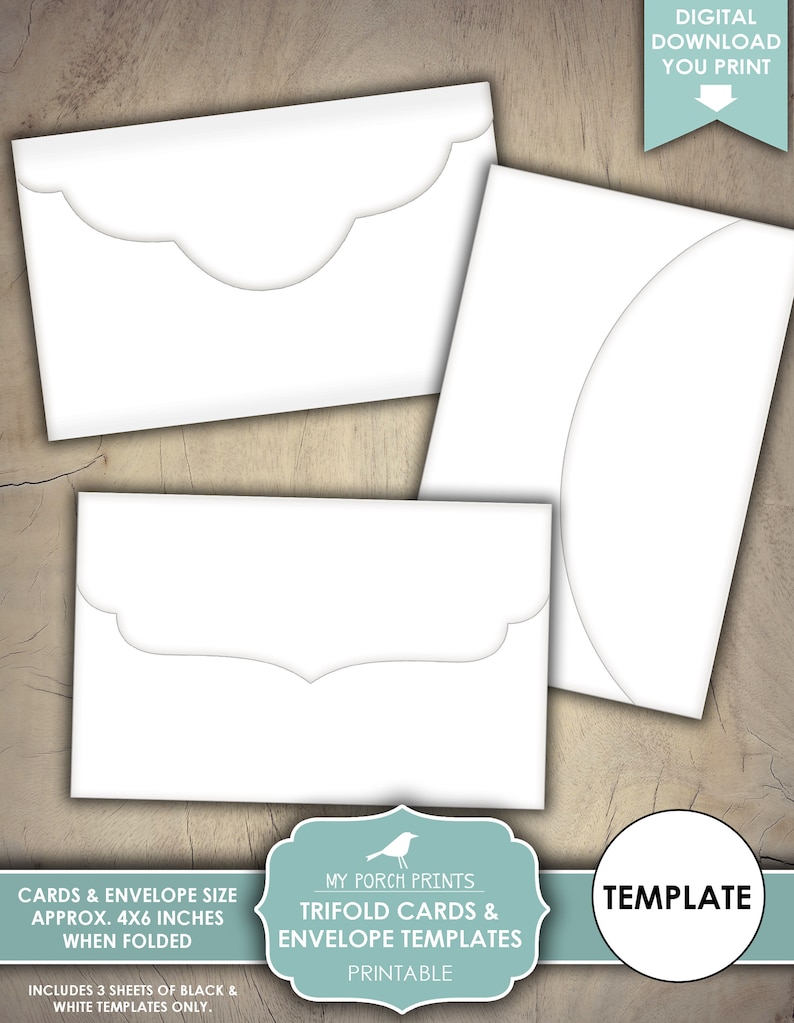 Junk Journal, Tri-fold, Cards and Envelopes, Templates, Ink Saver ...