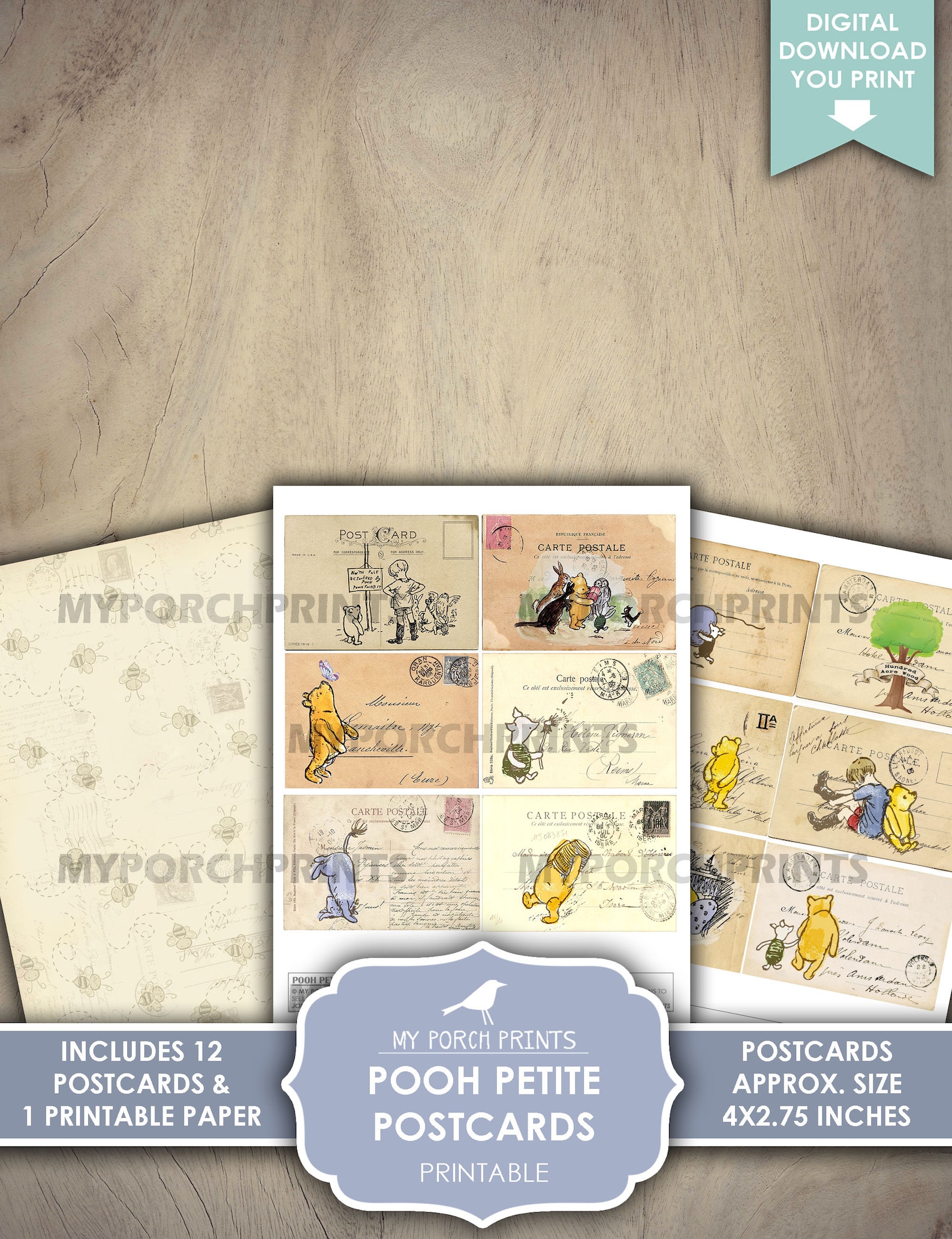 Junk Journal, Pooh, Petite, Postcards, Winnie-the-pooh, Children's ...