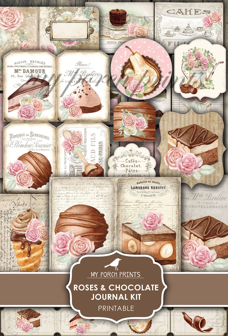 Junk Journal Kit Chocolate Roses Valentines Day Pink - Etsy
