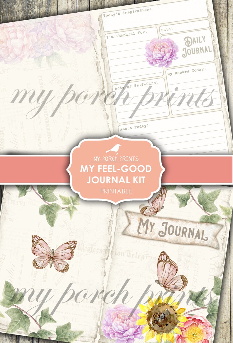 My Feel Good Junk Journal Kit, Gift Idea Anti Anxiety Depression Self ...