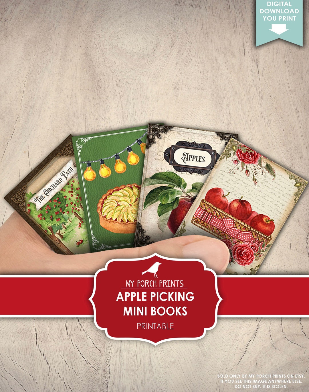 Mini Books, Junk Journal, Apple, Picking, Fall, Apples, Red, Orchard ...