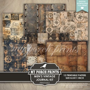 Men's Vintage Junk Journal Kit, Boy, Man, Masculine, Gift, Grunge, For ...