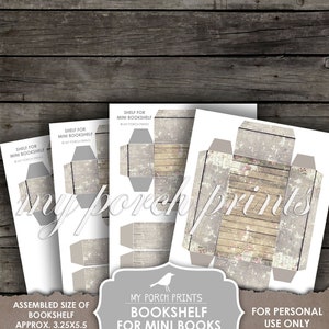 Bookshelf for Mini Books, Junk Journal Embellishment, Bookcase, Book ...