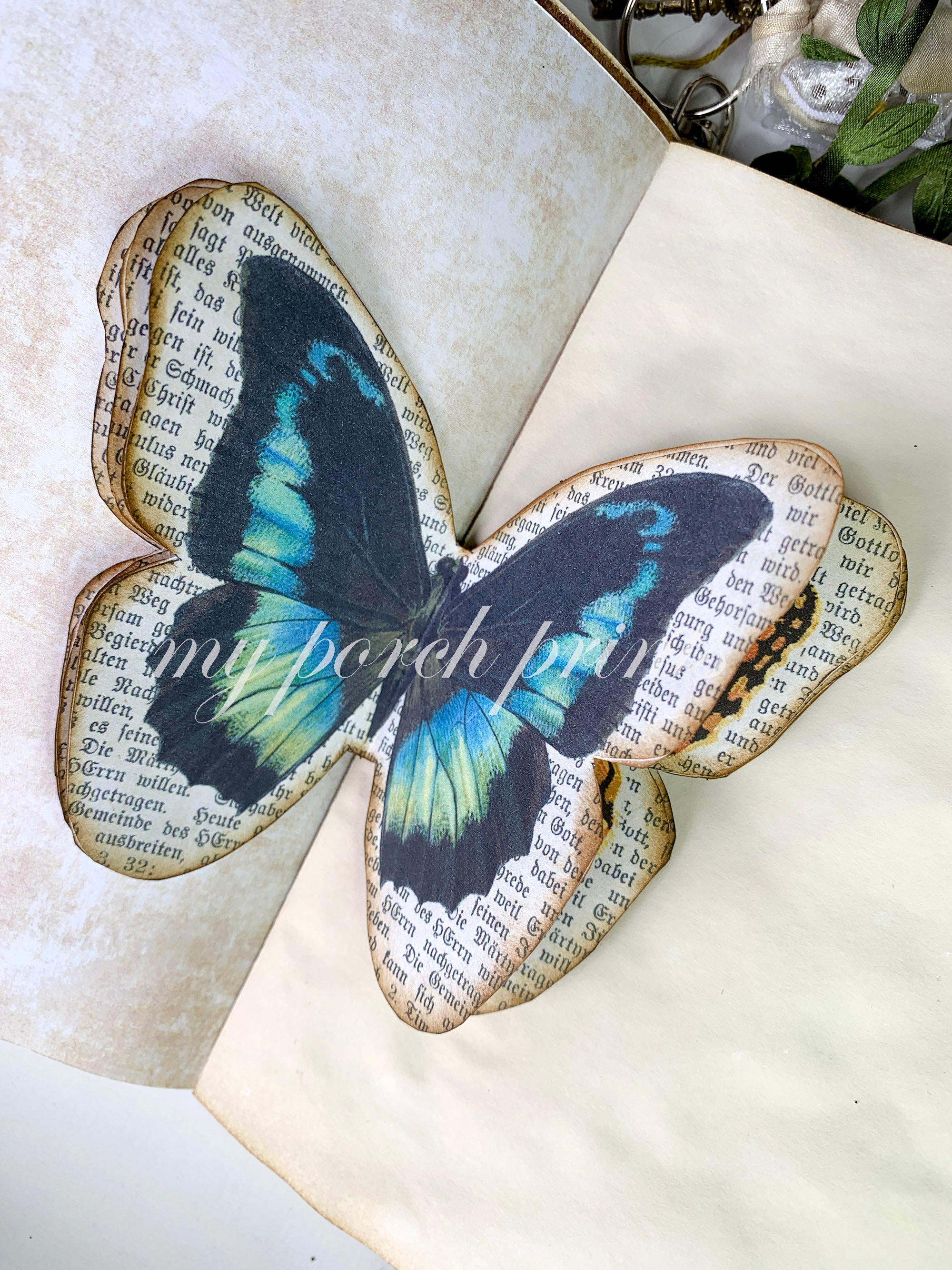 Junk Journal, Insert, 3D, Butterfly, Craft Kit, Book Page, Dimensional ...