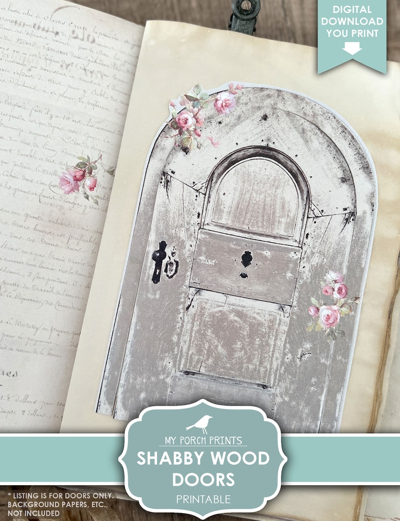 Shabby Doors Wood Junk Journal Door Open Gift Card - Etsy