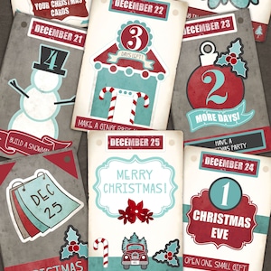 Christmas, Countdown, Flip Cards, Advent Calendar, December Daily ...