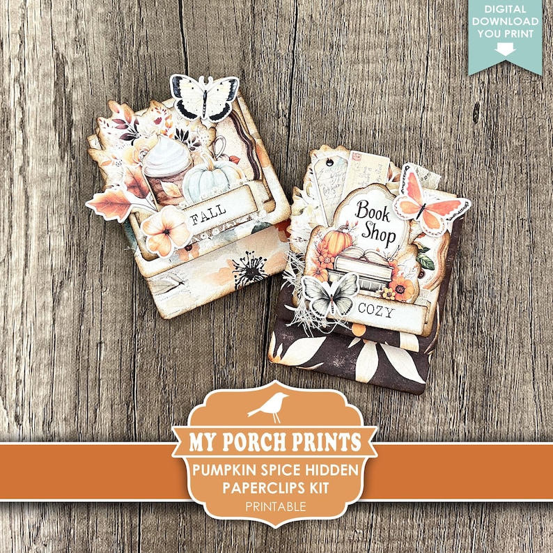 Pumpkin Spice Hidden Paperclips Kit, 3, Junk Journal, Paper Clip ...