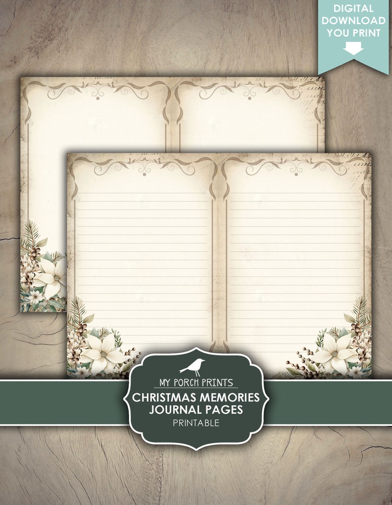 Christmas Memories Junk Journal Pages, Neutral, Planner, Memory ...