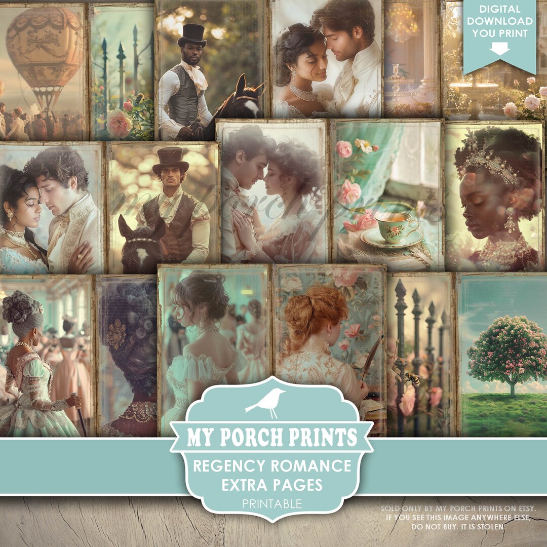 Regency Romance EXTRA PAGES, Junk Journal, Pastel, Victorian, Pink ...