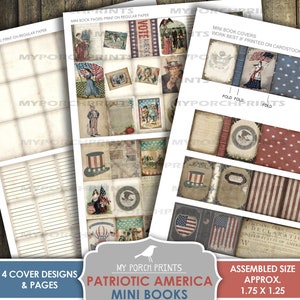 Mini Book, Patriotic, America, Junk Journal, USA, 4th of July ...