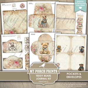 Teddy Bears Junk Journal Kit, Vintage, Bear, Children, Boy, Girl, Baby ...