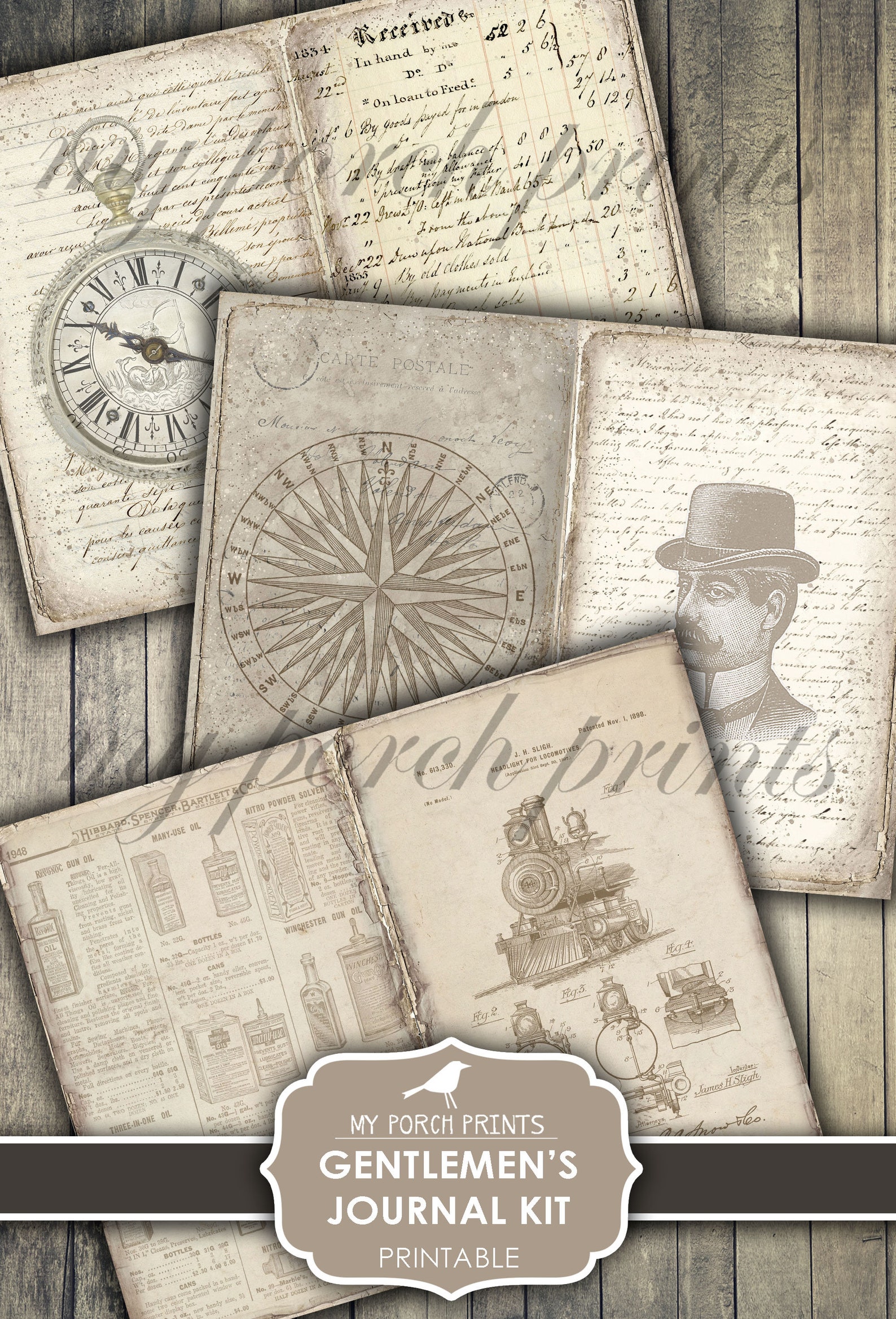 Gentlemen Junk Journal Man Him Masculine Fathers Day - Etsy