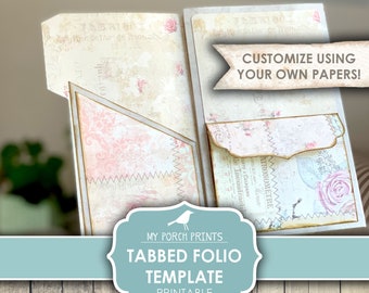 Pocket Flip TEMPLATE Junk Journal Vintage Folder Craft | Etsy