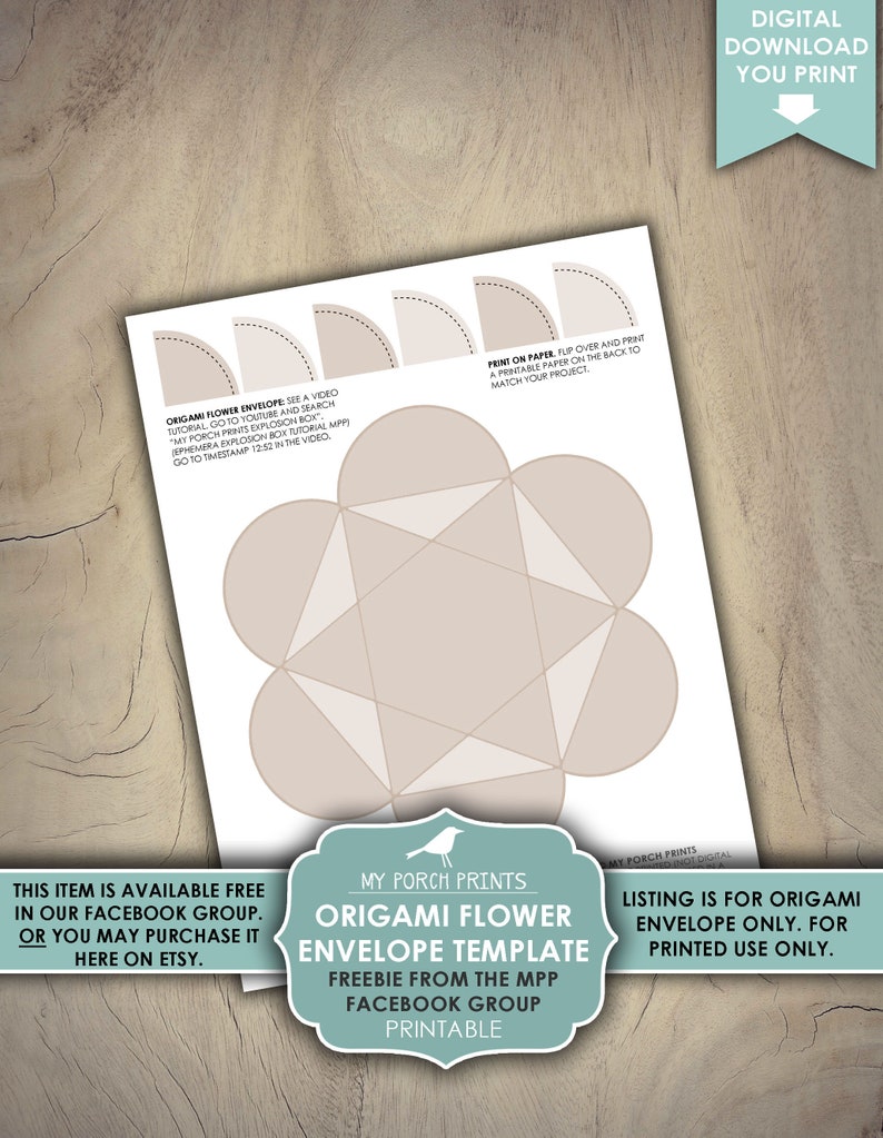 Junk Journal, Origami, Flower, Envelope, Freebie, Template, Facebook ...