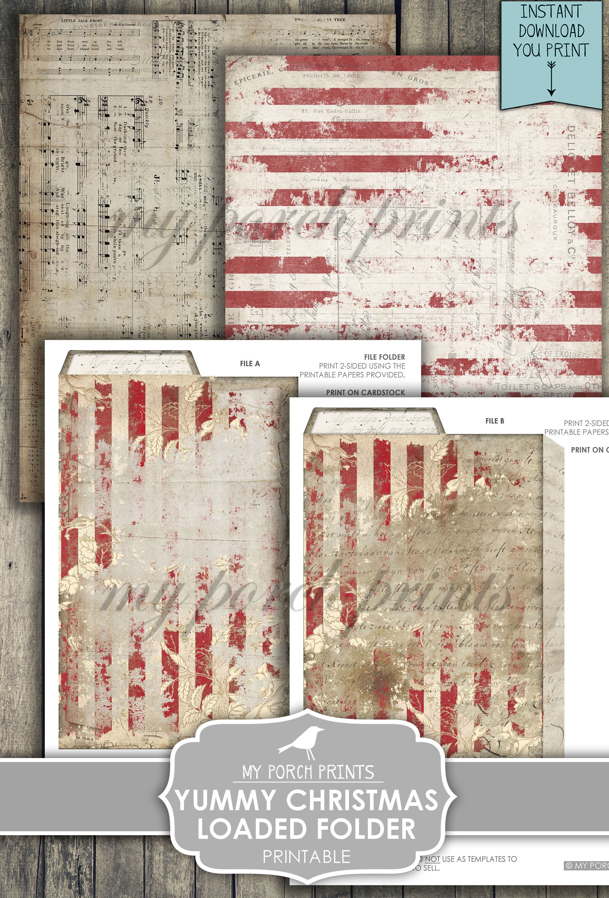 Junk Journal Yummy Christmas Candy Loaded Folder Craft - Etsy