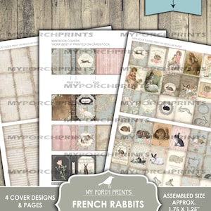 Mini Book, French Rabbit, Junk Journal, Craft Kit, Little, Girl, Baby ...
