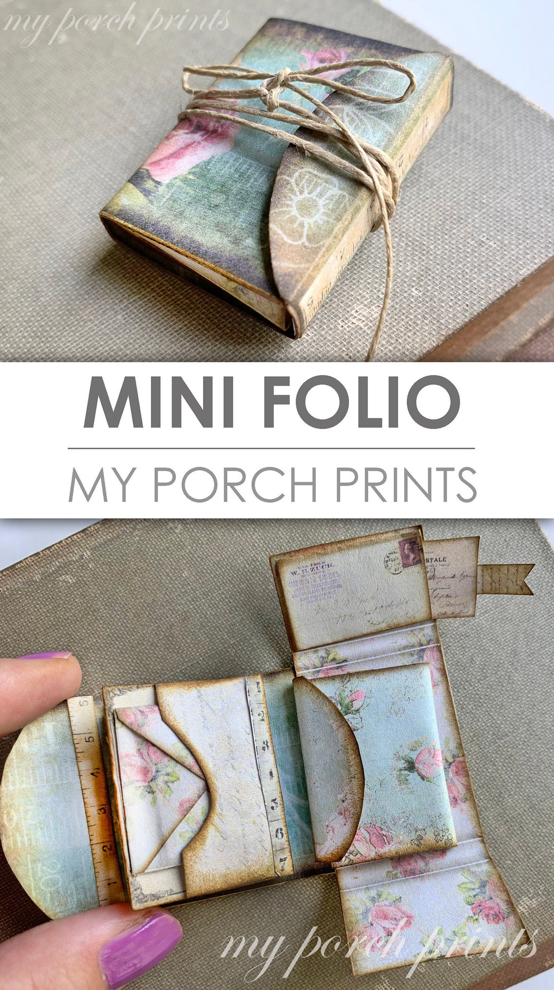 Mini Folio Mini Album Craft Kit Junk Journal Kit My Porch - Etsy