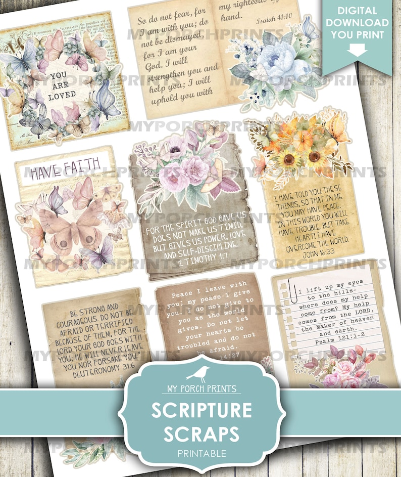 Scripture Scraps Junk Journal Bible Journaling Stickers - Etsy