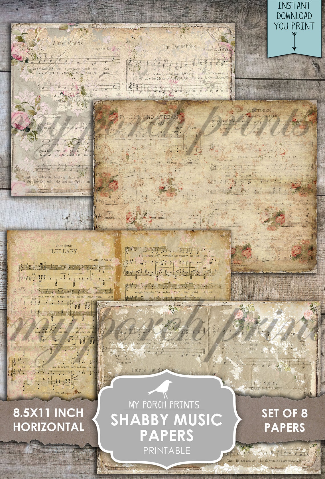 Junk Journal Shabby Music Paper Sheet Music Grunge | Etsy