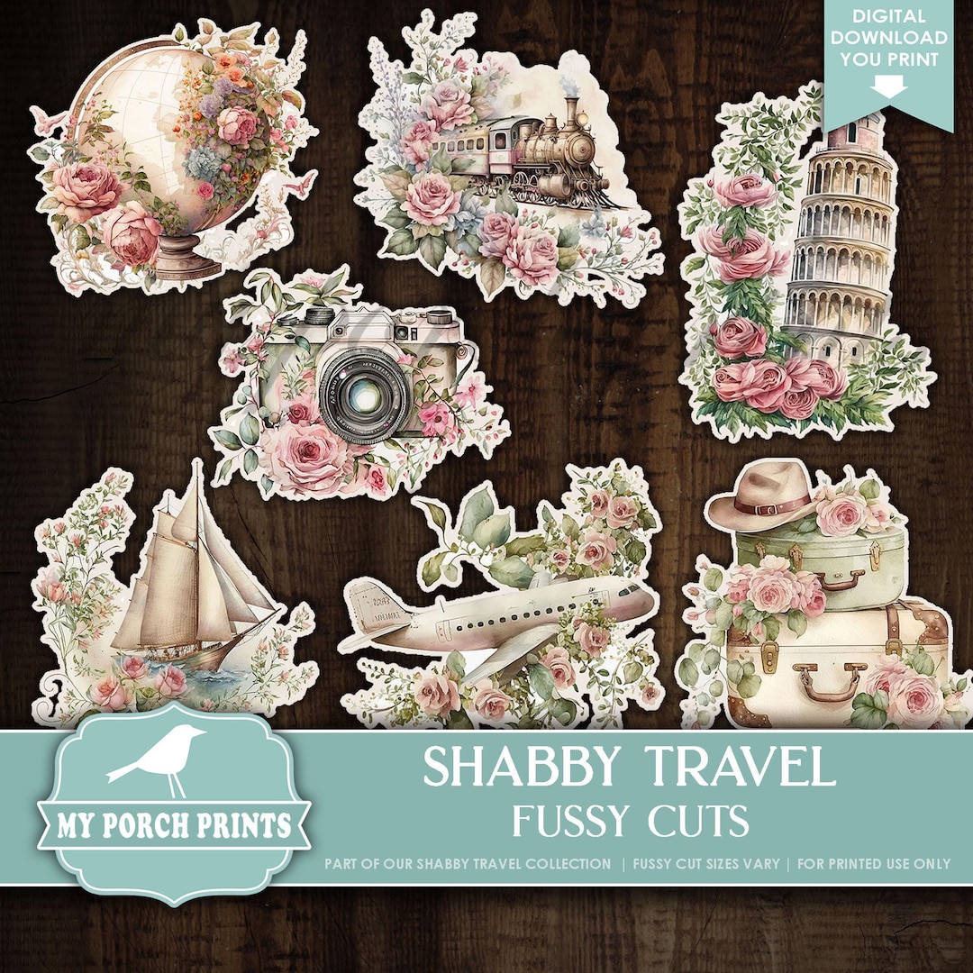 Shabby Travel FUSSY CUTS, Junk Journal, Vacation, World, Road Trip ...