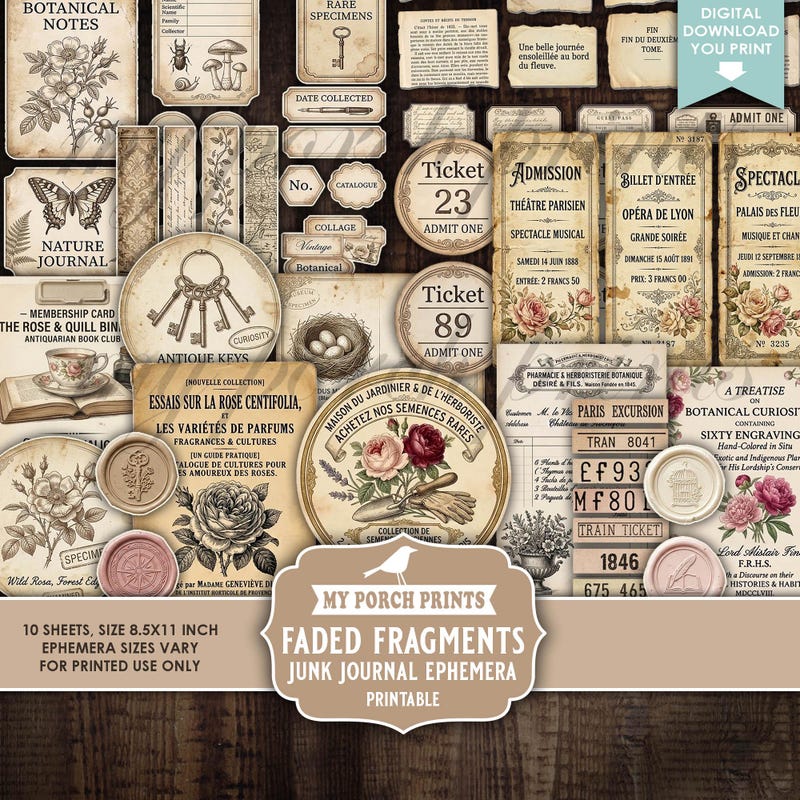 Floral Labels to Print - Etsy